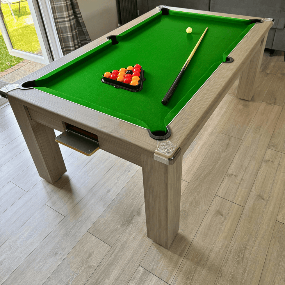 Avant Garde Pool Dining Table 6ft & 7ft - Grey Oak – The Yorkshire Cue ...